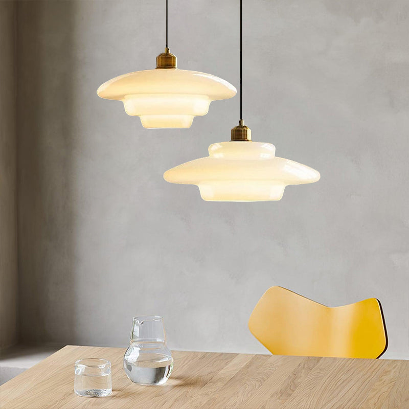 Demolights Modern Pendant Light Mid Century Style Milk Lampshade White ...