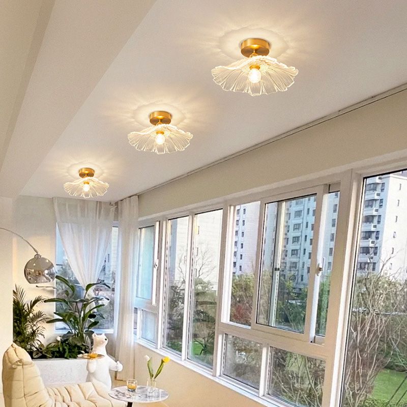 Demolights Glass Ceiling Light Flower Vintage Brass Pendant Hanging ...