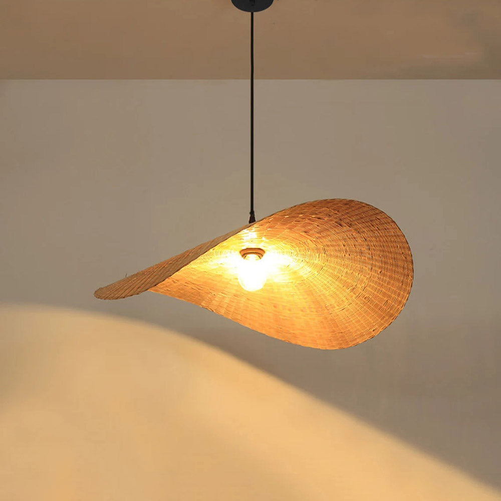 Demolights Creative Bamboo Lotus Leaf Shaped Pendant Light Rustic ...