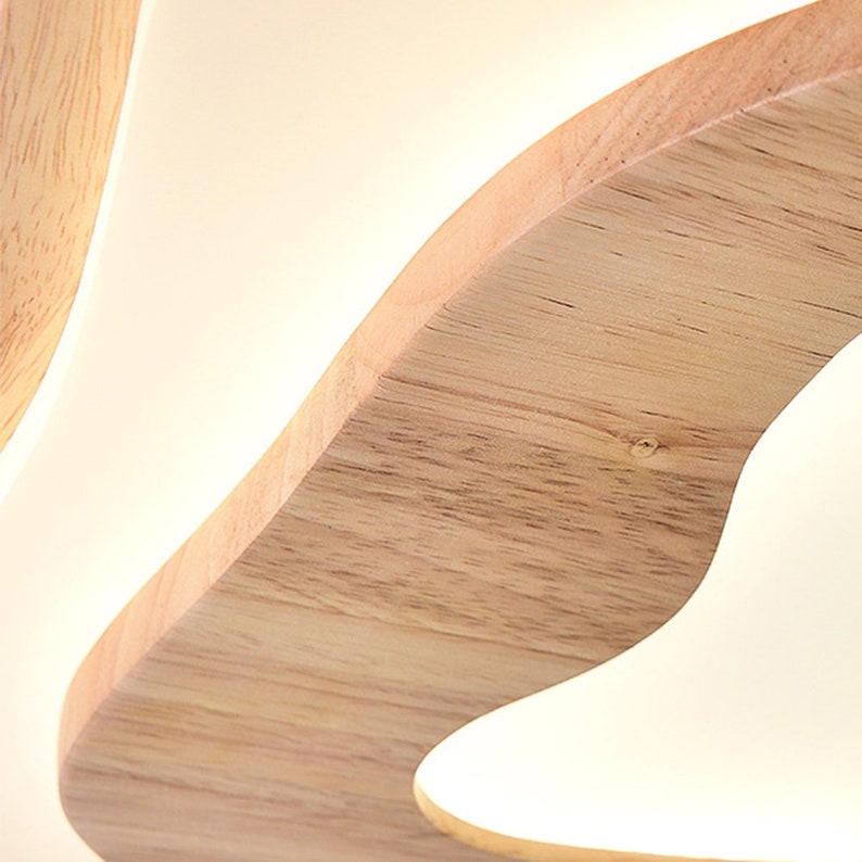 Demolights Traditional Flower Wood Ceiling Light Hardwired Wood Ceiling ...
