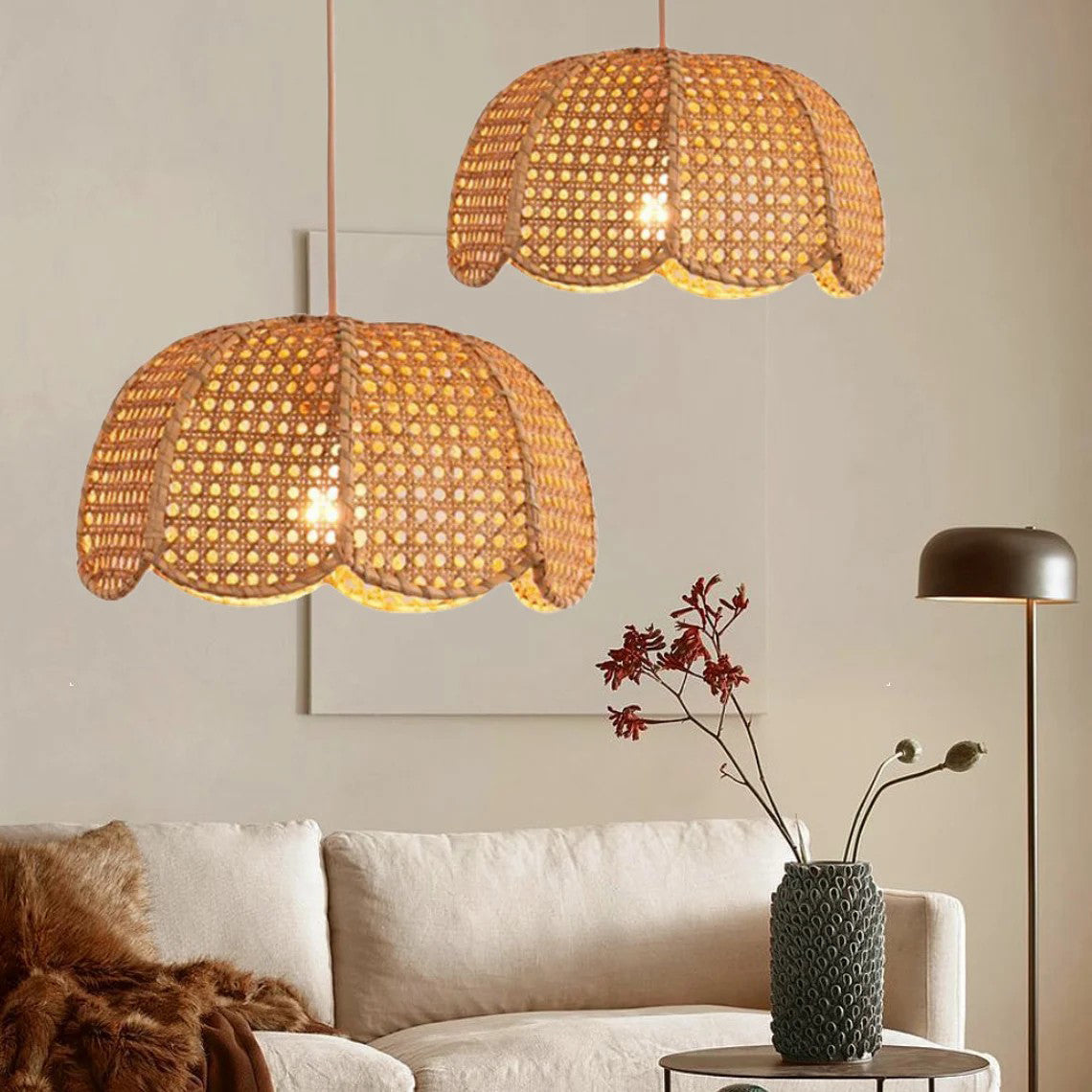 Demolights Vintage Handcraft Rattan Light Chandelier Lighting Living ...