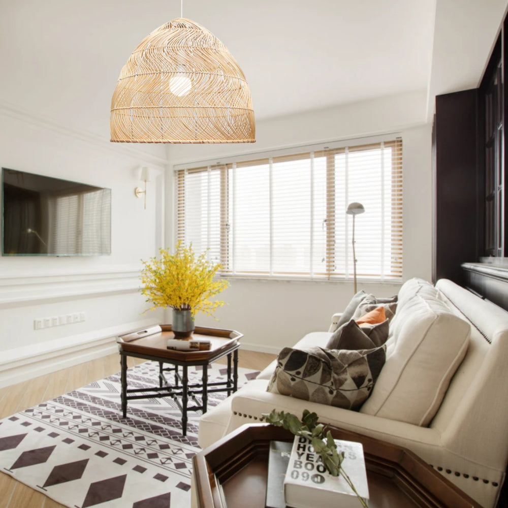 Demolights Boho Natural Handcraft Wicker Light Fixture Home Decor ...