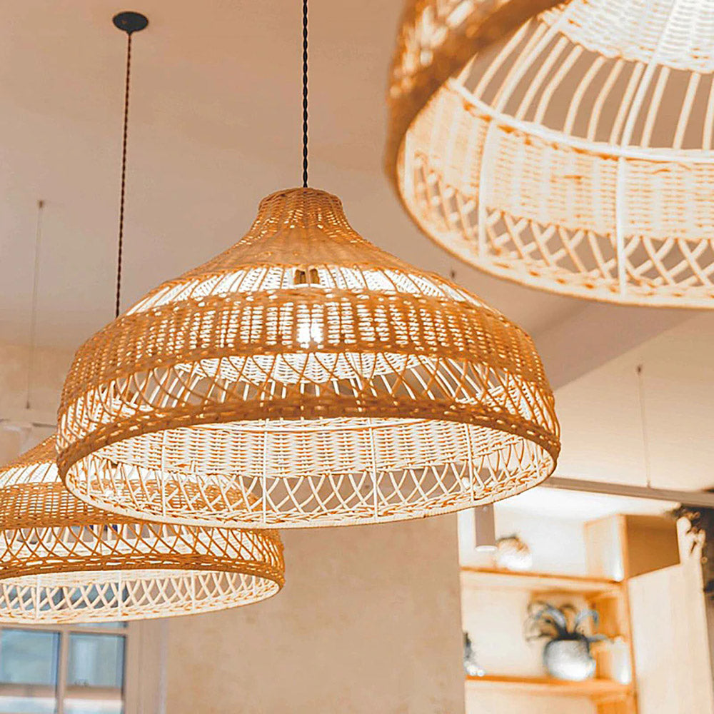 Demolights Wicker Basket Rattan Lamp shade | Handmade Rattan Pendant ...