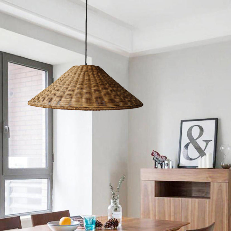 Demolights Pendant Lights Wicker Cone Lamp Shade for Kitchen Island ...