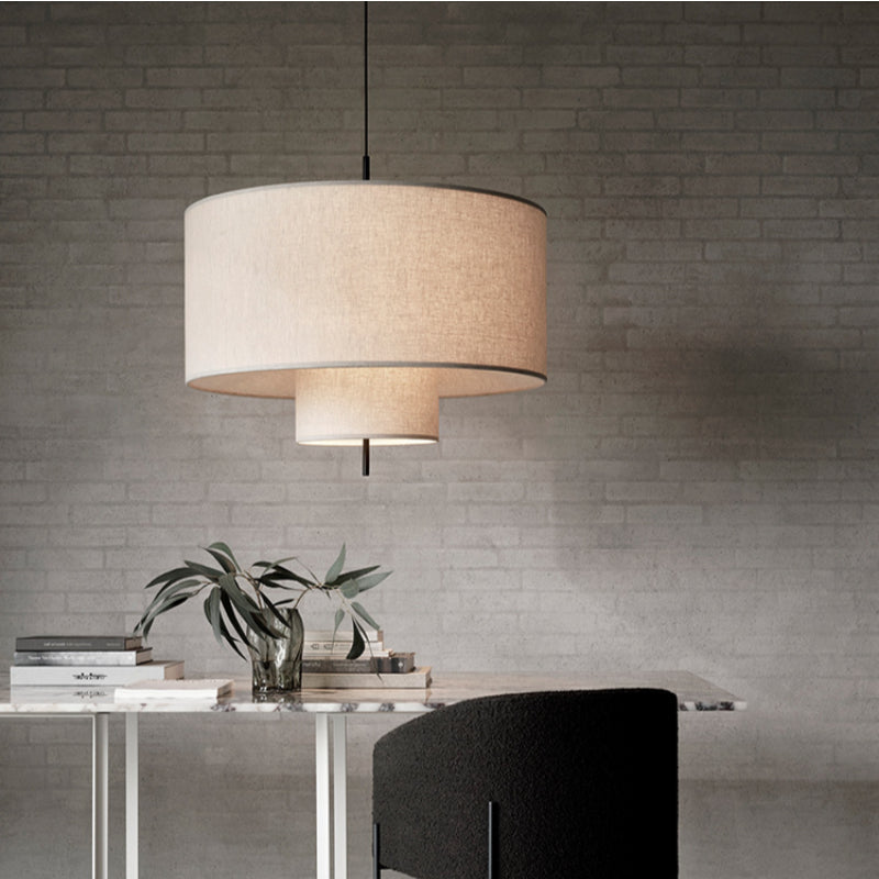 Demolights Pendant Lights for Living Room Modern Fabric Shade Ceiling ...
