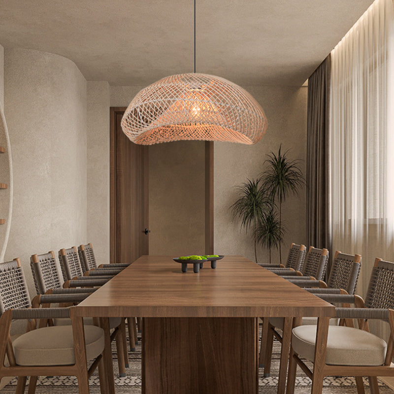 Demolights Pendant Lights Rattan Light Shade 1-Light Geometric Pendant ...