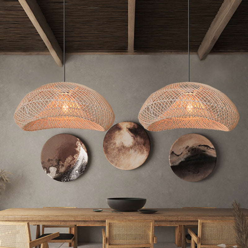 Demolights Pendant Lights Rattan Light Shade 1-Light Geometric Pendant ...