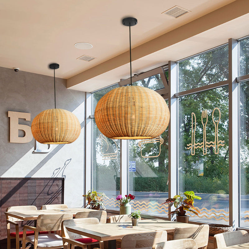 Demolights Pendant Lights Round Wicker Rattan Basket Pendant Light ...