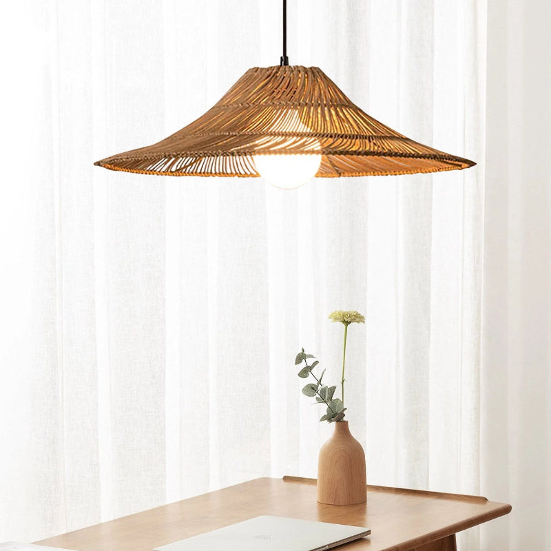 Demolights Pendant Lights Coastal Rattan Hanging Lighs Hat Shade ...