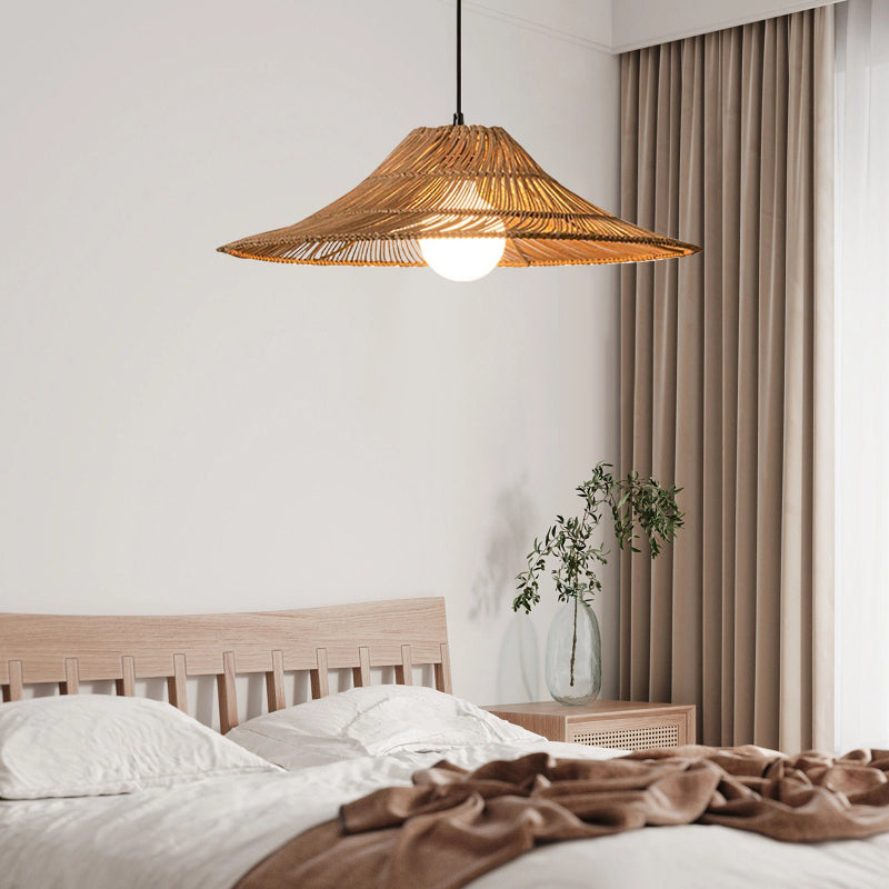 Demolights Pendant Lights Coastal Rattan Hanging Lighs Hat Shade ...