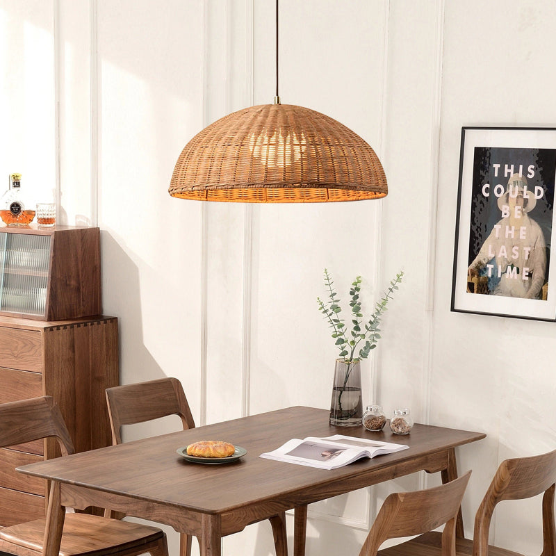 Demolights Pendant Lights Coastal Rattan Hanging Lighs Hat Shade ...