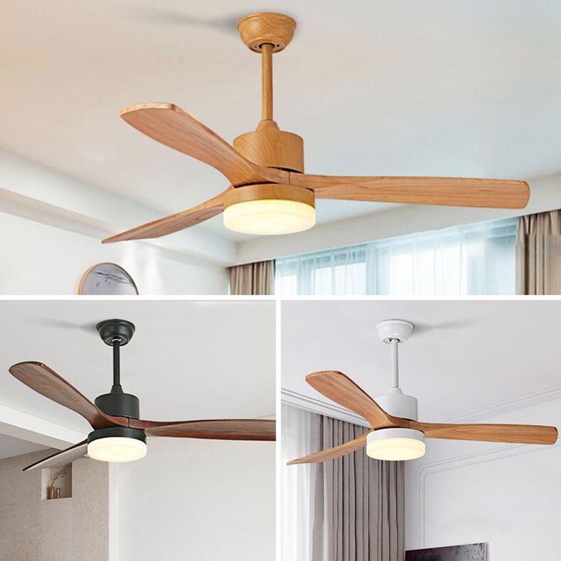 Demolights 42" Ceiling Fan Light Fixture Wooden Contemporary LED ...