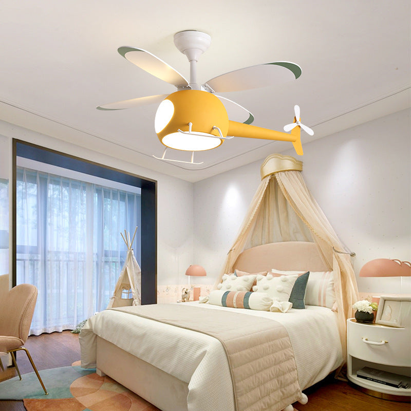 Demolights Ceiling Fan with Lights Kids Style 4-Blade Helicopter ...