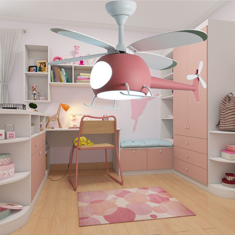Demolights Ceiling Fan with Lights Kids Style 4-Blade Helicopter ...