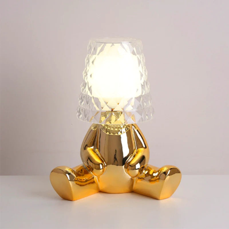 Demolights Nordic Chrome Little Golden Man Table Lamp Living Room ...