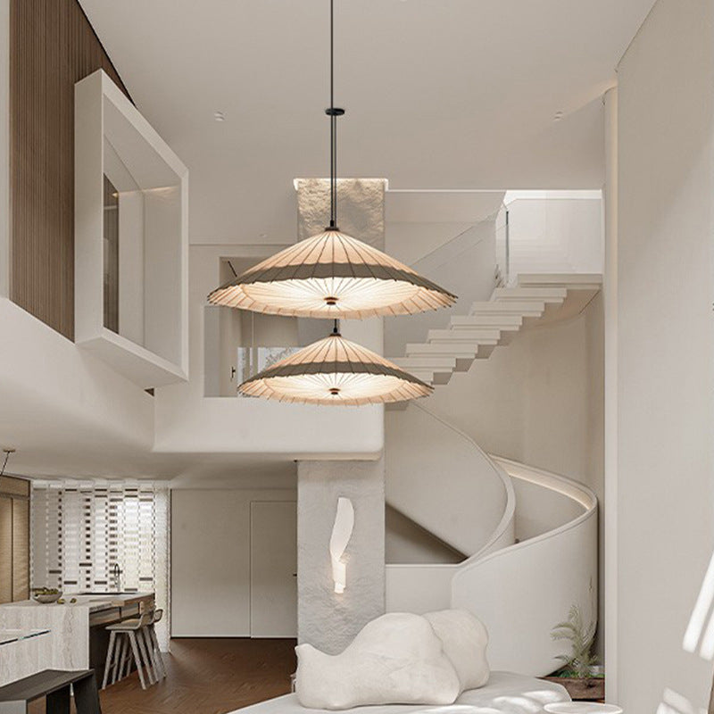 Demolights Creative Beige/Black Pendant Light Fabric Umbrella Lamp ...