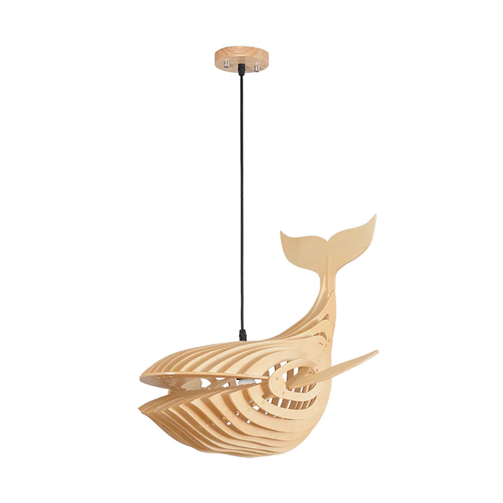 Demolights Creative Solid Wood Whale Lamp Shade | Art Wooden Fish Light ...