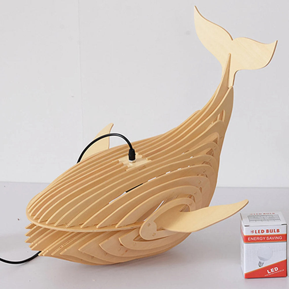 Demolights Creative Solid Wood Whale Lamp Shade | Art Wooden Fish Light ...